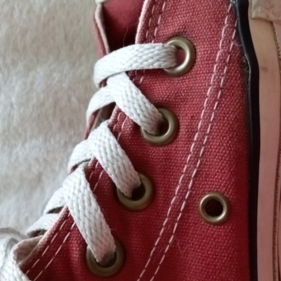 Converse | Shoes | Brick Red Vintage 9s High Top Metal And Leather ...